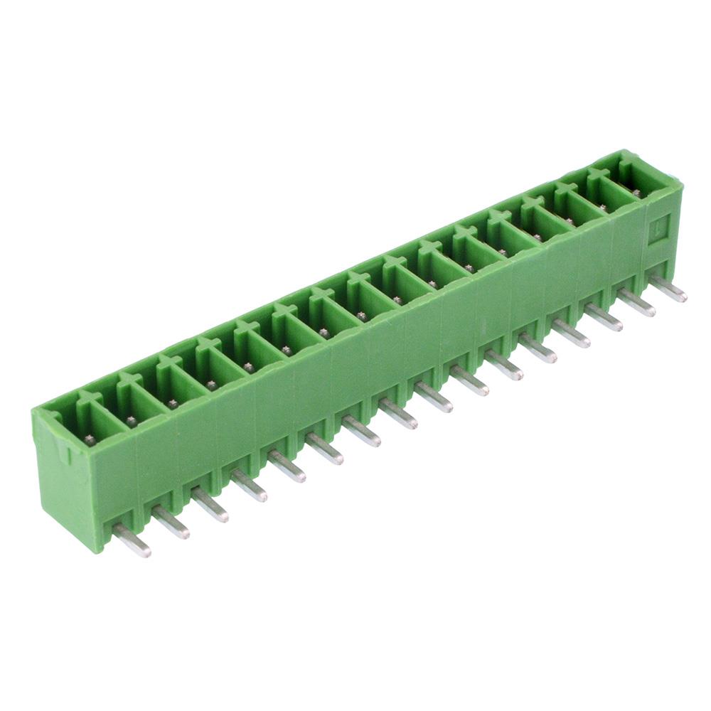 16-Way 3.5mm Vertical PCB Header Closed Ends Green 10A 300V — Maplin ...