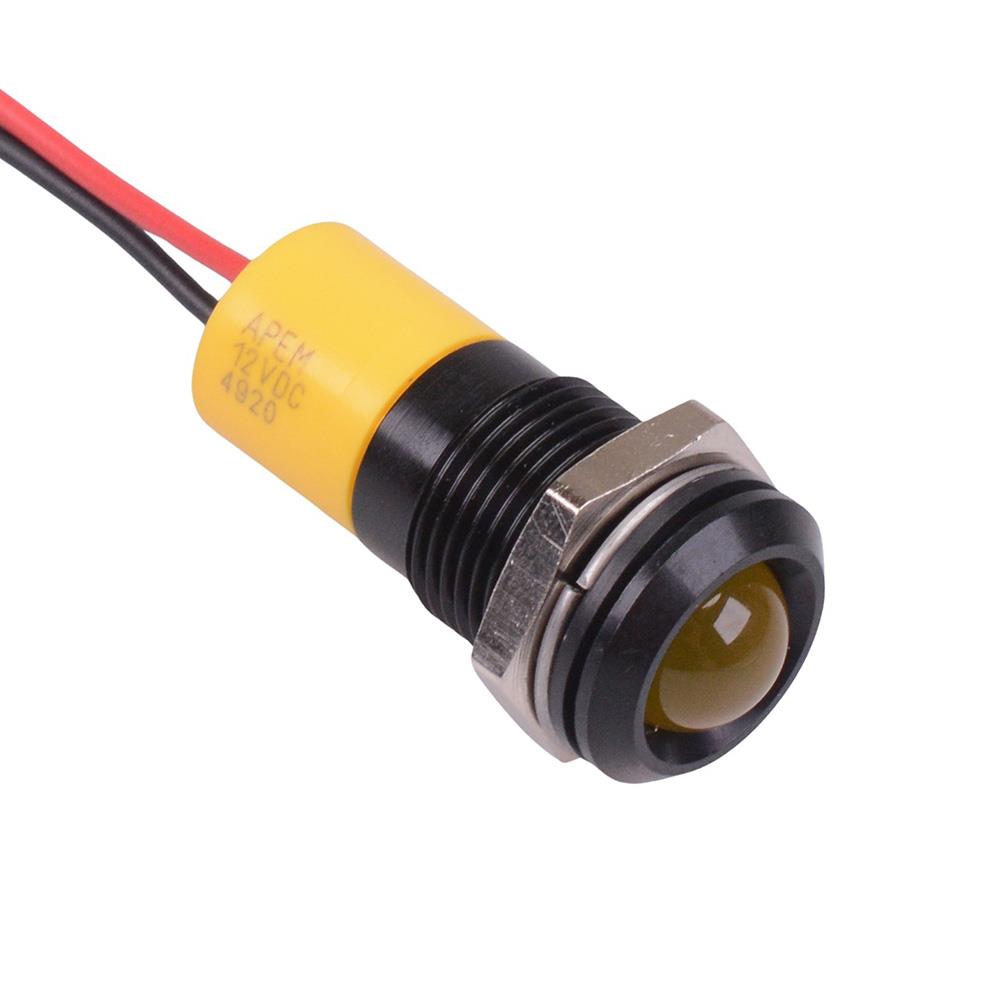 Q14P3BXXY12E Yellow Prominent 14mm 12VDC LED Panel Indicator IP67 APEM ...