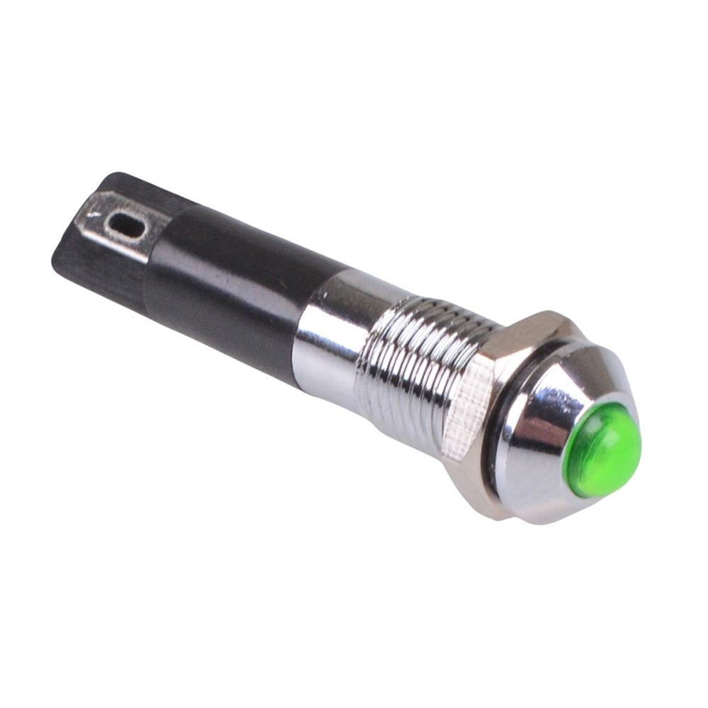 Green LED 8mm Metal Panel Indicator Light 24V — Maplin Pro | Your One ...