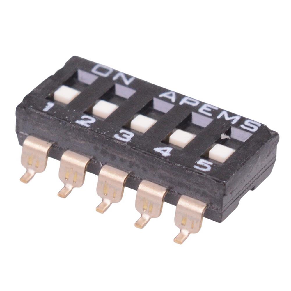 DMR05TV/TR 5-Way Surface Mount 2.54mm DIP Switch SPST APEM — Maplin Pro ...