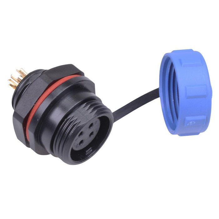 4 Pin Waterproof W13 Female Socket Panel Mount Connector IP68 — Maplin ...