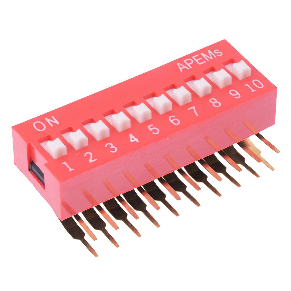 NDA10TV APEM 10-Way Right Angle DIP Switch SPST — Maplin Pro | Your One ...