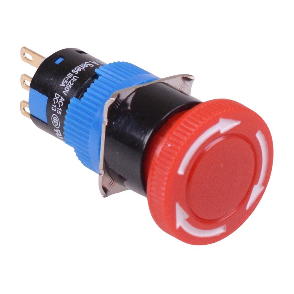 Red 16mm Emergency Stop Switch IP40 NO/NC — Maplin Pro | Your One Stop ...