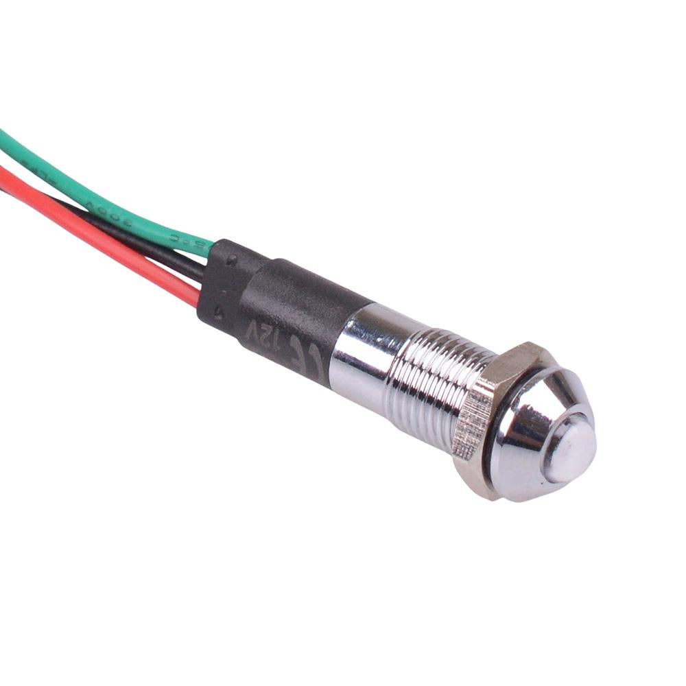 Red/Green LED 8mm Metal Prewired Panel Indicator 12V — Maplin Pro ...