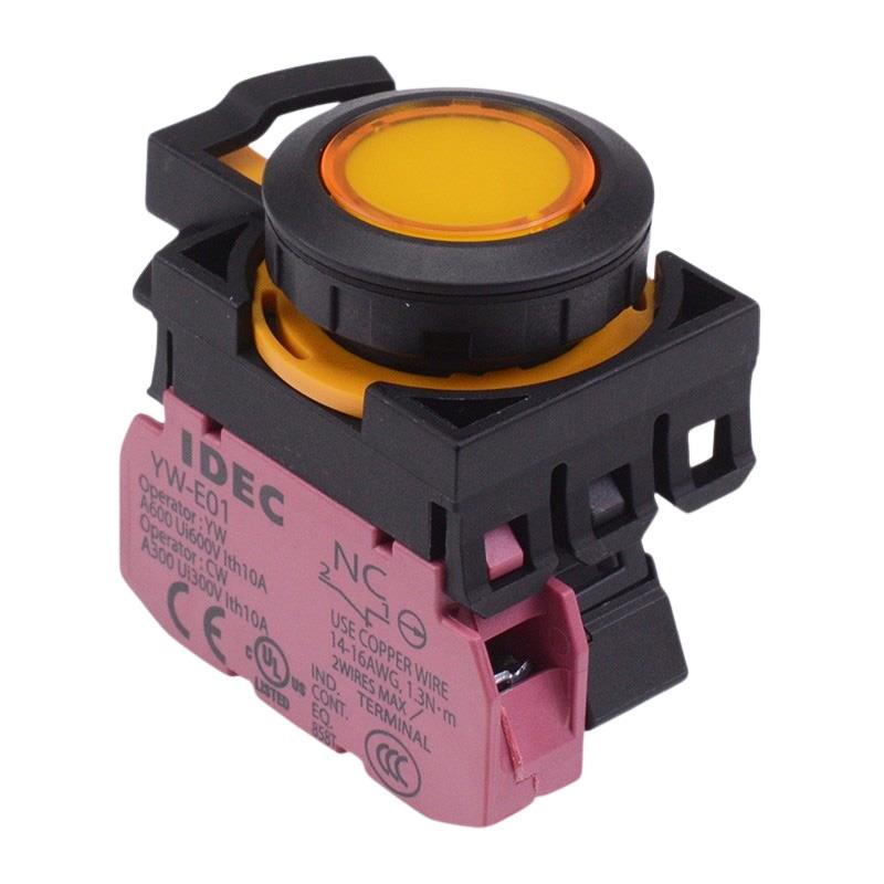 CW1L-M1E01Q4Y Yellow 24V illuminated Momentary Push Button Switch 1NC — Maplin Pro | Your One ...