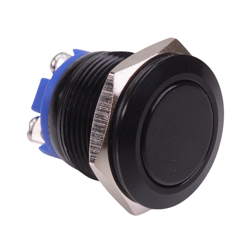 Black Off-(On) Momentary 19mm Push Button Switch SPST Screw — Maplin Pro | Your One Stop ...