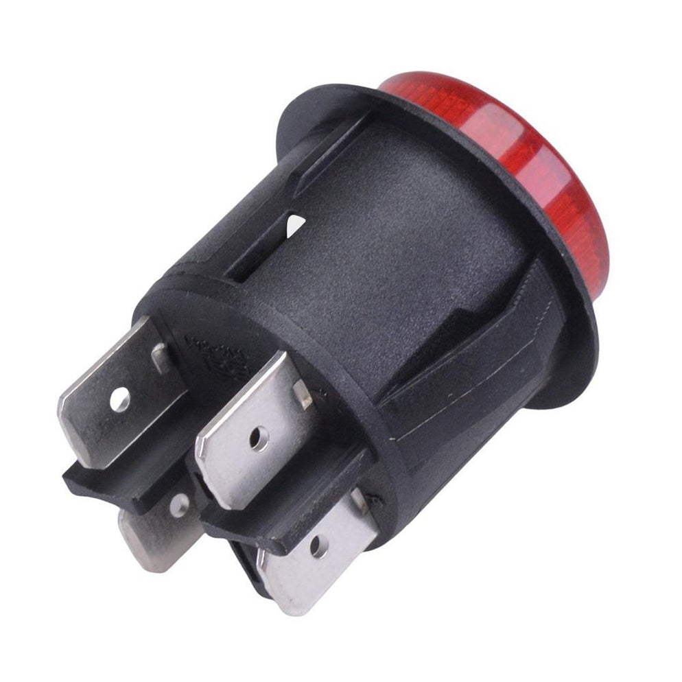 Red 12V LED 25mm Round Push Button Switch DPST 20A R13-541BL-01-BR-L1 ...