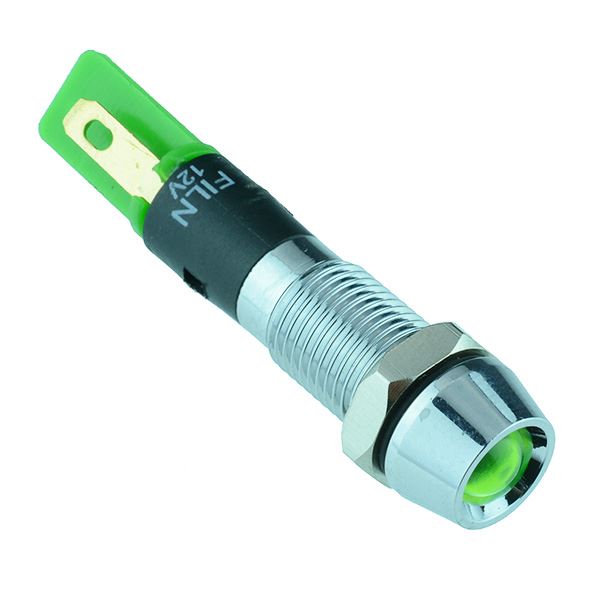 Green LED 8mm Recessed Metal Panel Indicator 12V — Maplin Pro | Your ...