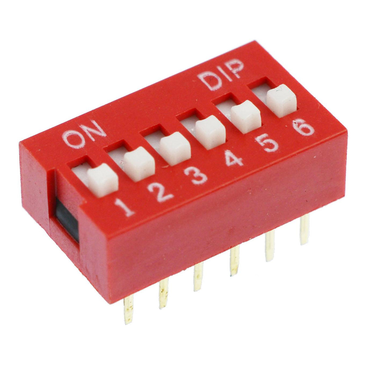6-Way DIP DIL Red PCB Switch — Maplin Pro | Your One Stop Component Shop