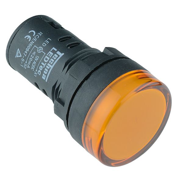 Yellow / Amber 22mm LED Pilot Indicator Light 230V — Maplin Pro | Your ...