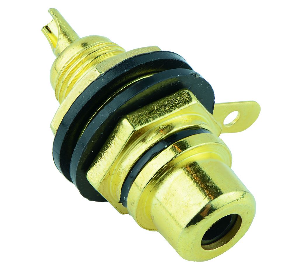 Black Gold Plated RCA Phono Socket — Maplin Pro | Your One Stop ...