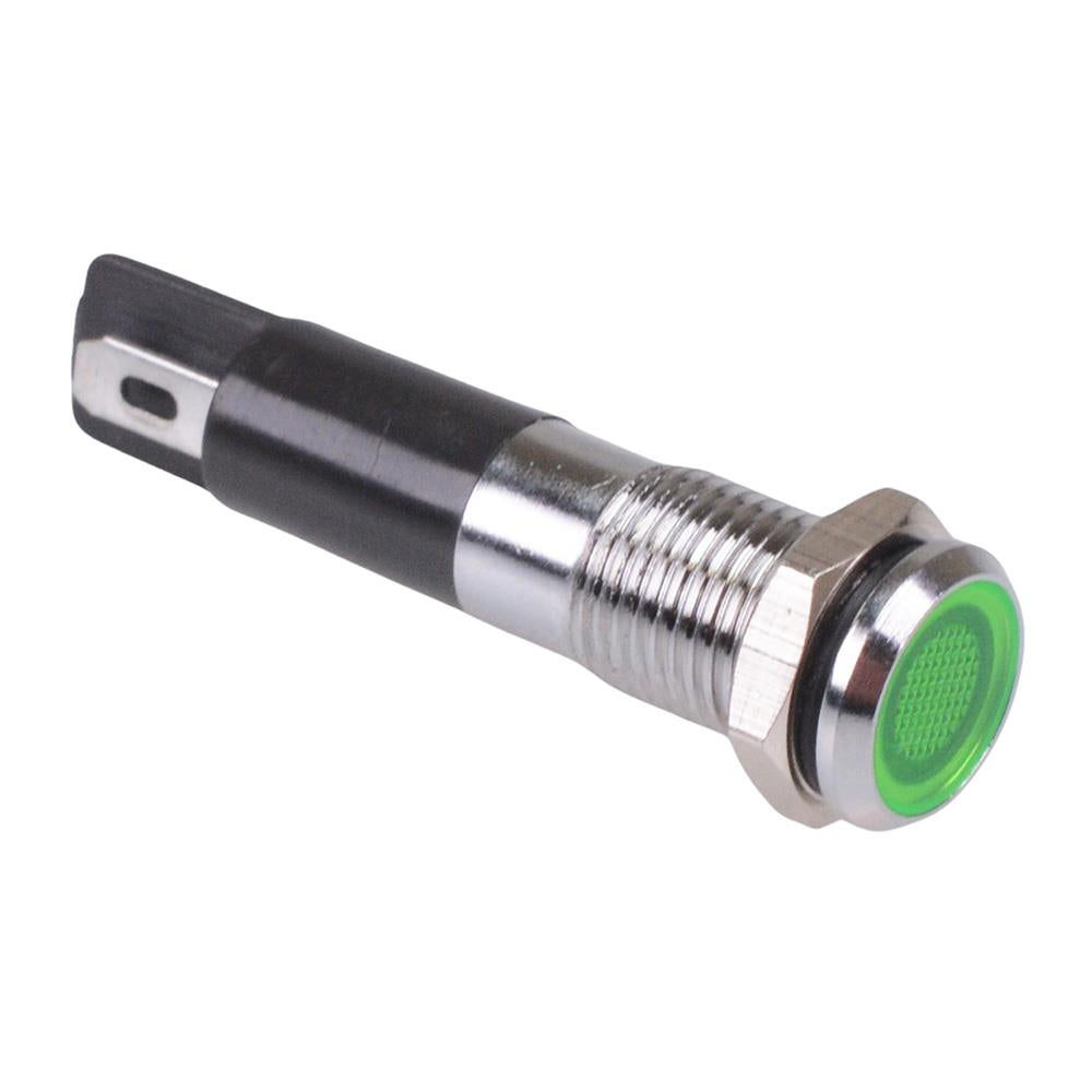Green LED 8mm Metal Panel Indicator Light Flat 24V — Maplin Pro | Your ...