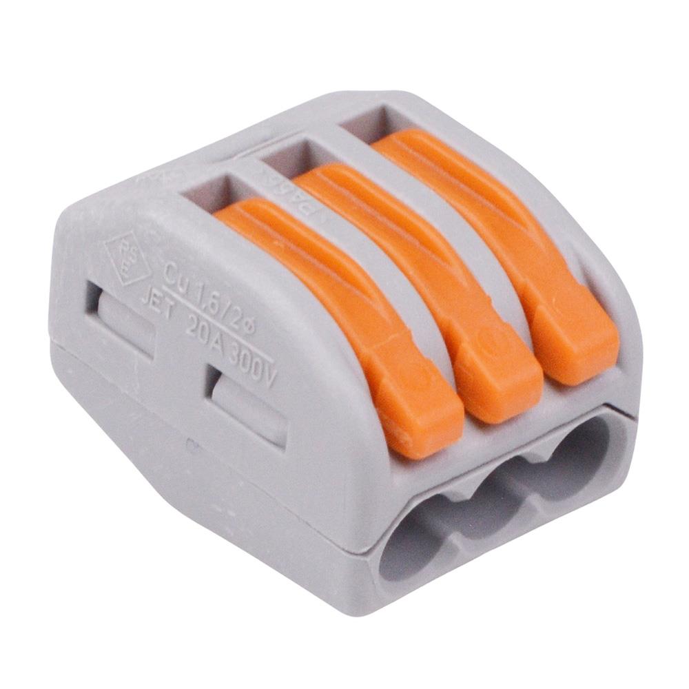 3-Way Spring Lever Terminal Block Connector Wago 222-413 — Maplin Pro ...
