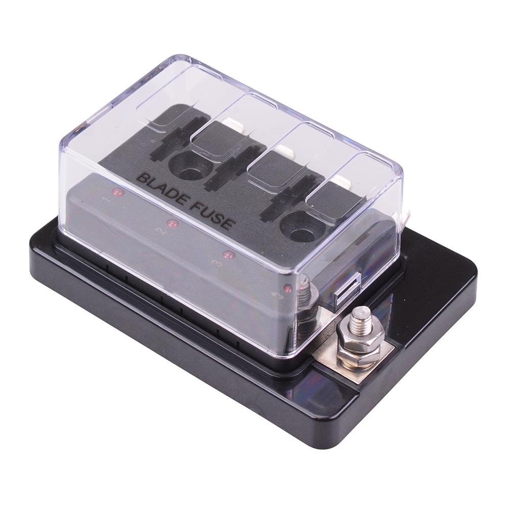 4 Way Standard Blade Compact Fuse Box with LED Indication R3-76C-01-3L ...