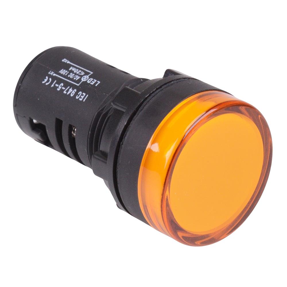 Yellow 22mm LED Pilot Indicator Light 130V — Maplin Pro | Your One Stop ...