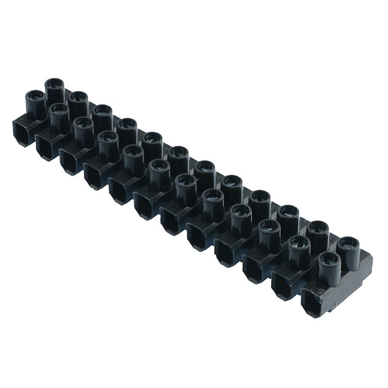 Black 12-Pole Kwik Snap Terminal Block 24A 450V — Maplin Pro | Your One ...