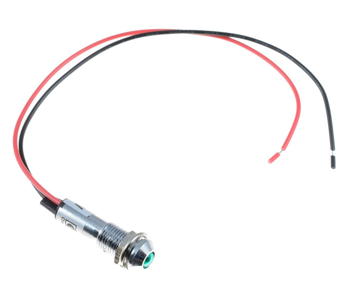 Green 8mm Prewired Panel Indicator LED Light 12V — Maplin Pro | Your ...