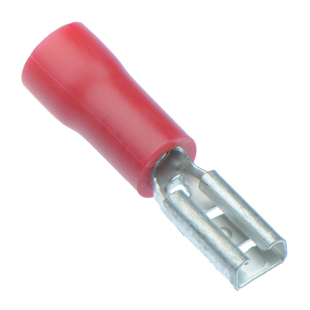 Red 2.8mm x 0.5mm Female Insulated Tab Crimp Connector (Pack of 100 ...