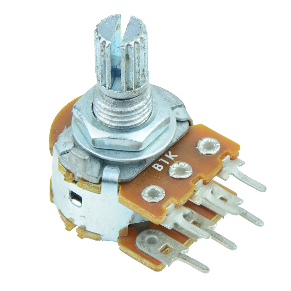 10K Reverse Logarithmic 16mm Stereo Splined Potentiometer — Maplin Pro ...